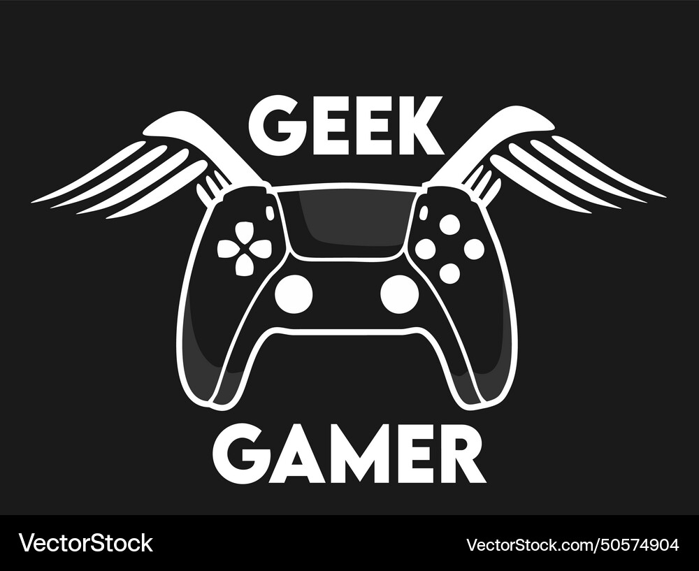 Gaming logo with console zone Royalty Free Vector Image
