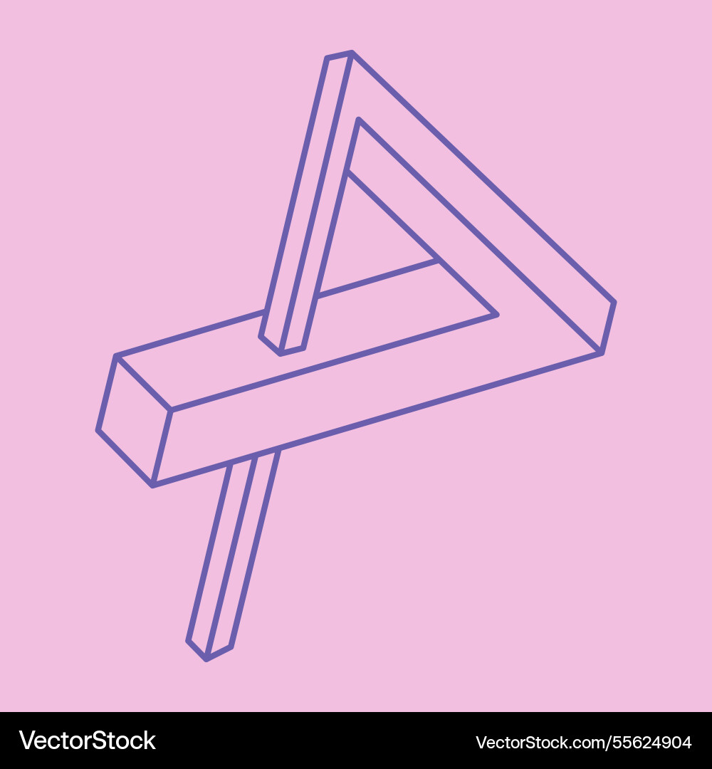 Impossible optical illusion shape art Royalty Free Vector
