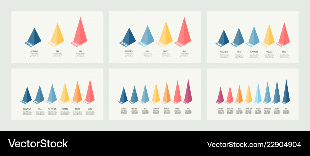 Isometric infographics bar chart graph with 3 Vector Image