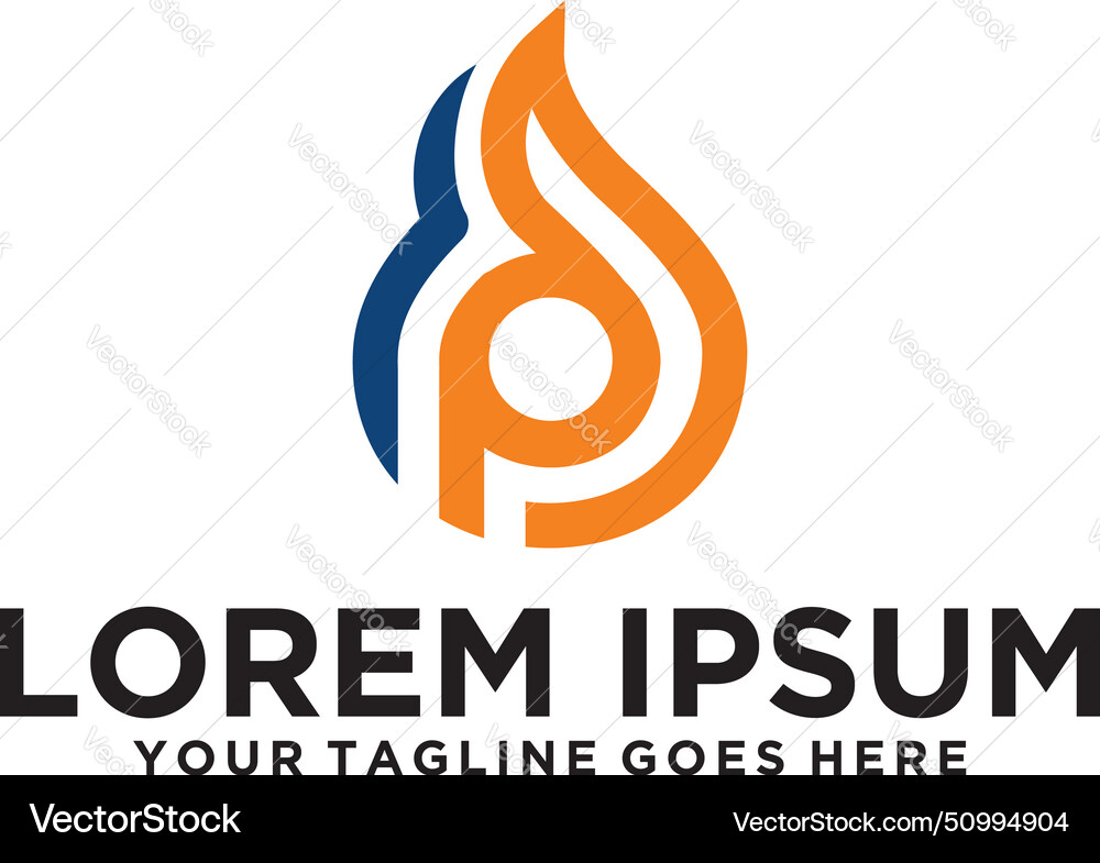 Letter p flare logo idea Royalty Free Vector Image