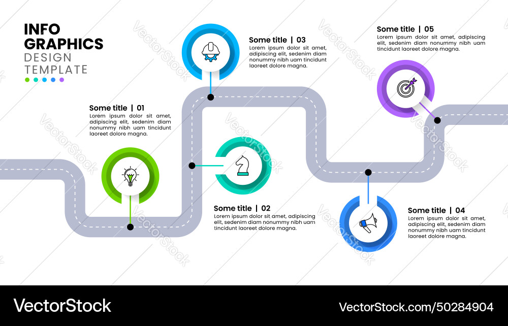 Road to Success - 5 Step Infographic Royalty Free Vector