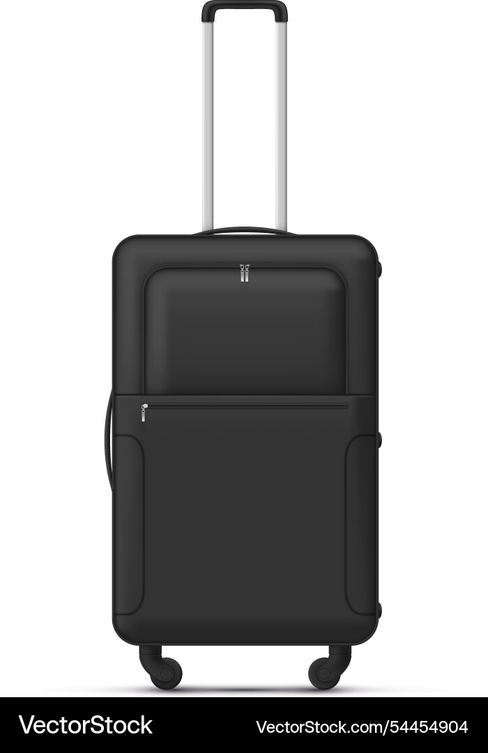 Stylish black suitcase designed for hand luggage Vector Image