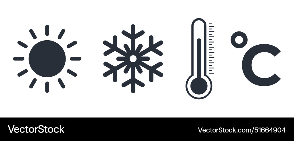 Weather and Temperature Icons Royalty Free Vector Image