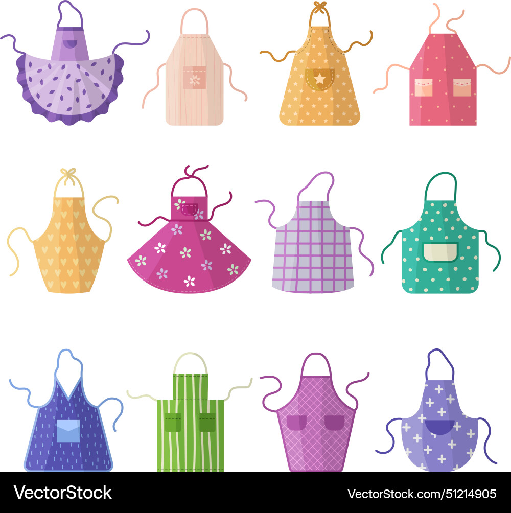 Aprons kitchen textile clothes for protection Vector Image