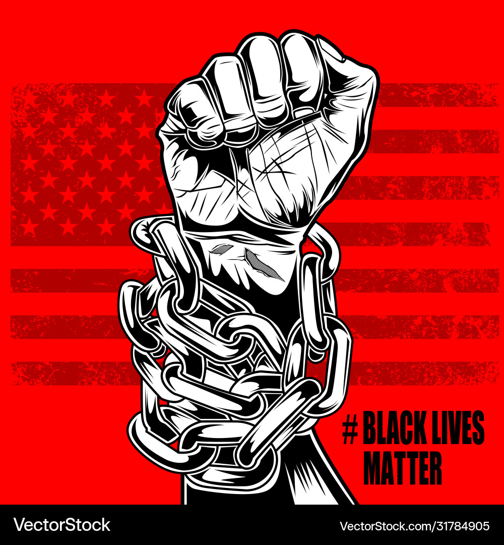 Black lives matter drawing hand 12 Royalty Free Vector Image