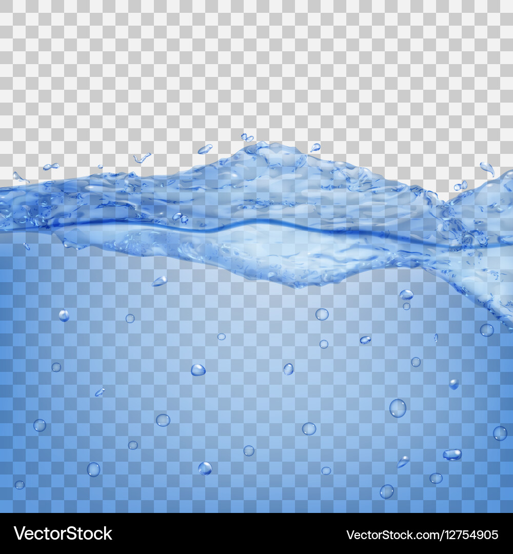 Blue Water Wave Transparency Royalty Free Vector Image