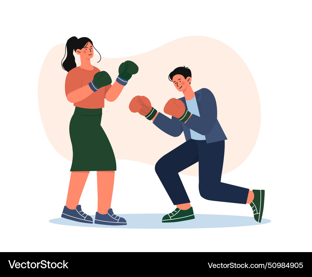 Business people boxing Royalty Free Vector Image