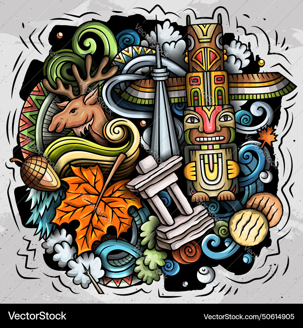 Canada cartoon doodle funny canadian design Vector Image