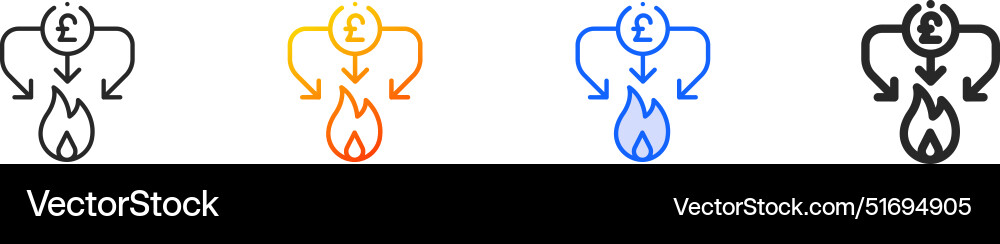 Deflation iconthin linear gradient blue stroke Vector Image