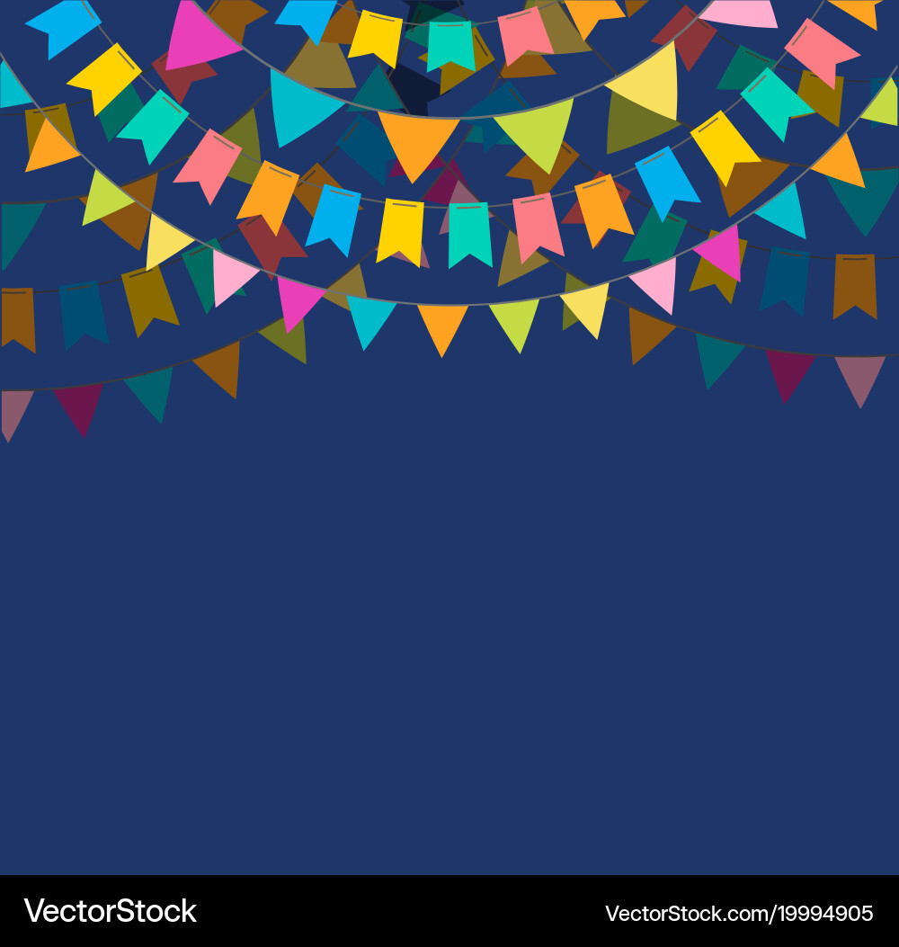 Fiesta banner and poster design with flags Vector Image
