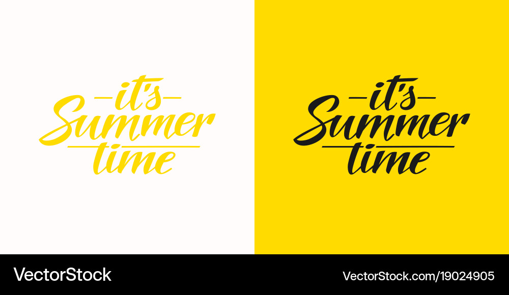 Hand drawn lettering its summer time Royalty Free Vector