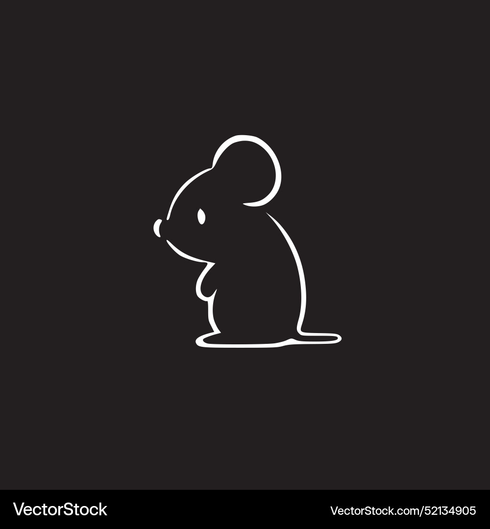 Mouse - minimalist and simple silhouette Vector Image
