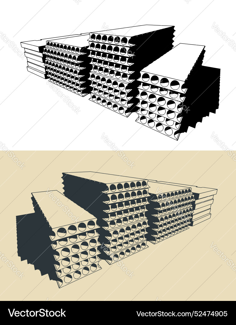 Reinforced concrete floor slabs Royalty Free Vector Image