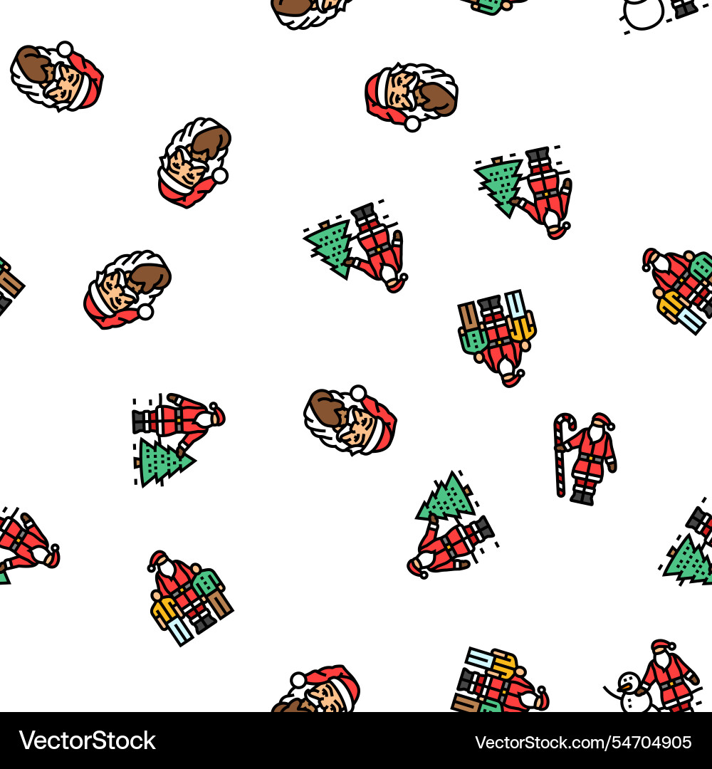 Santa claus christmas reindeer seamless pattern Vector Image