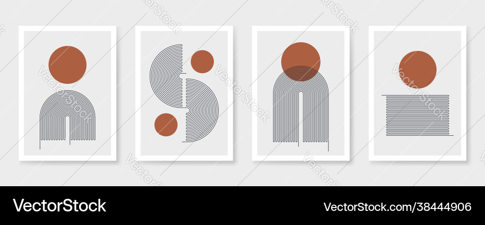 Abstract art poster with geometric shapes lines Vector Image