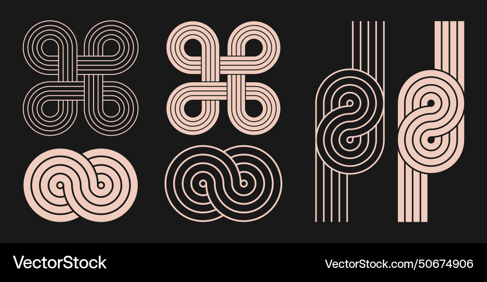 Abstract black arches and shapes geometric lines Vector Image