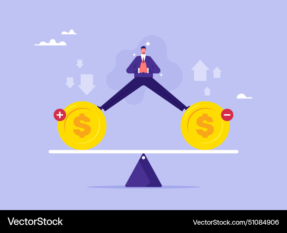 Budget balance or money management concept Vector Image