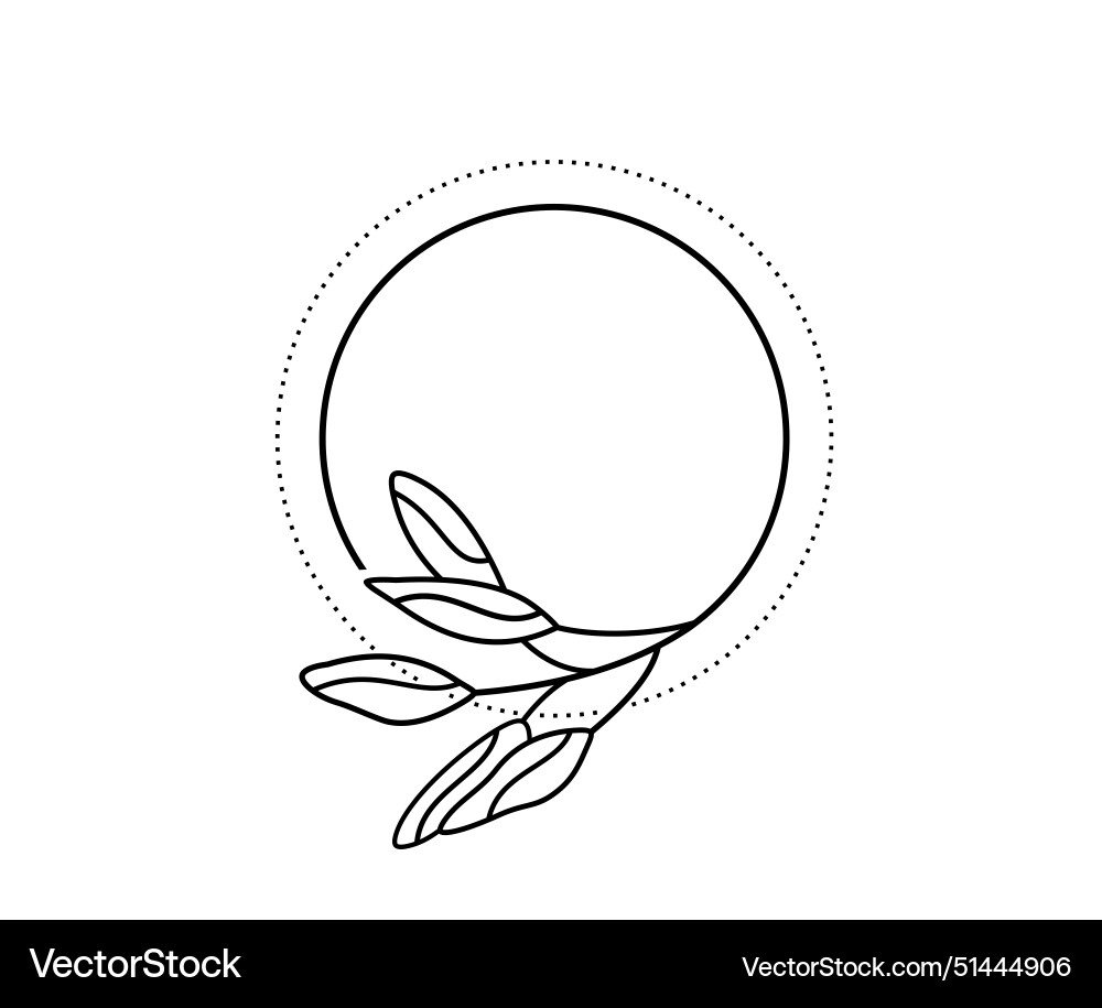Circle leaf frame logo Royalty Free Vector Image