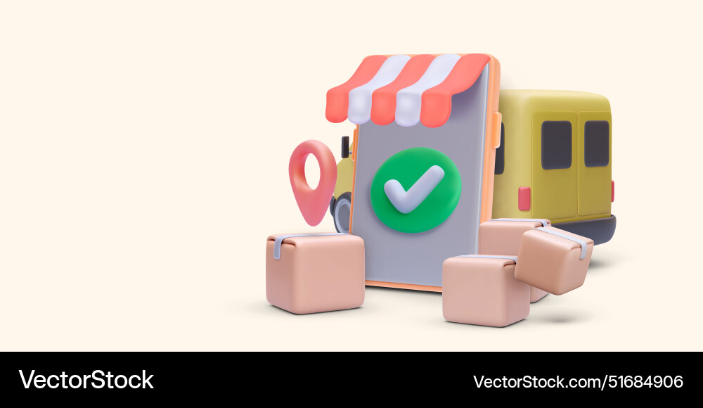 Delivery parcels concept in realistic style Vector Image