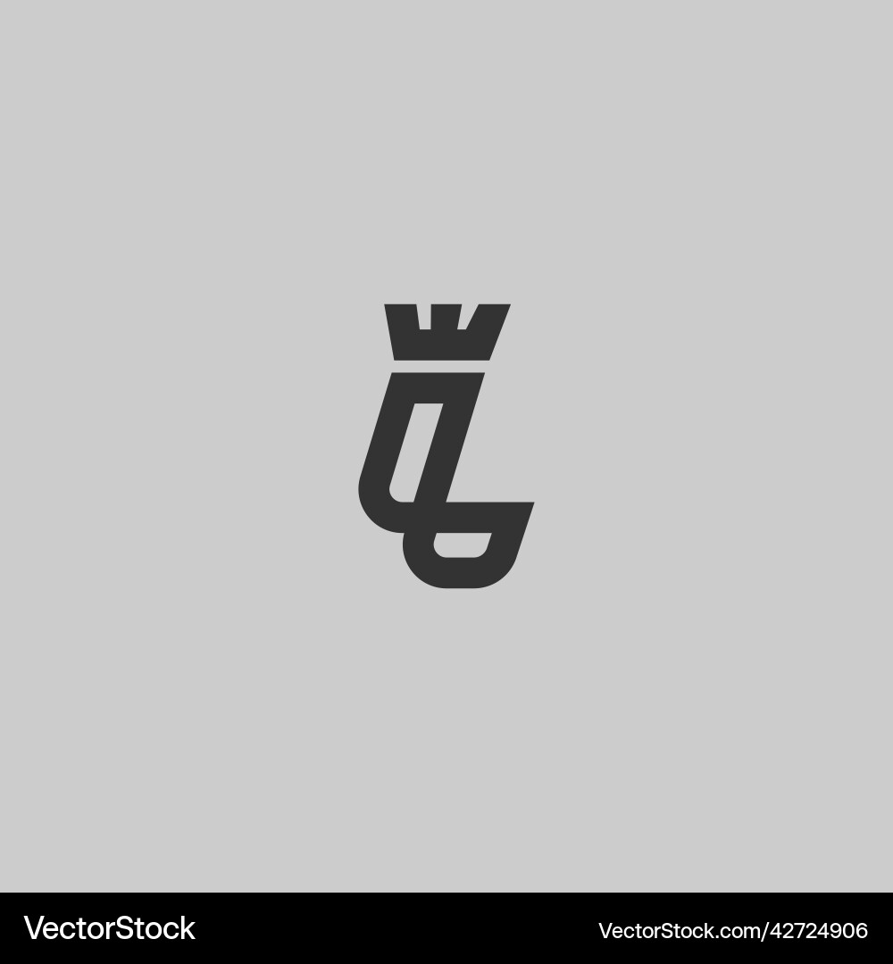 Elegant line curve letter l with crown logo Vector Image