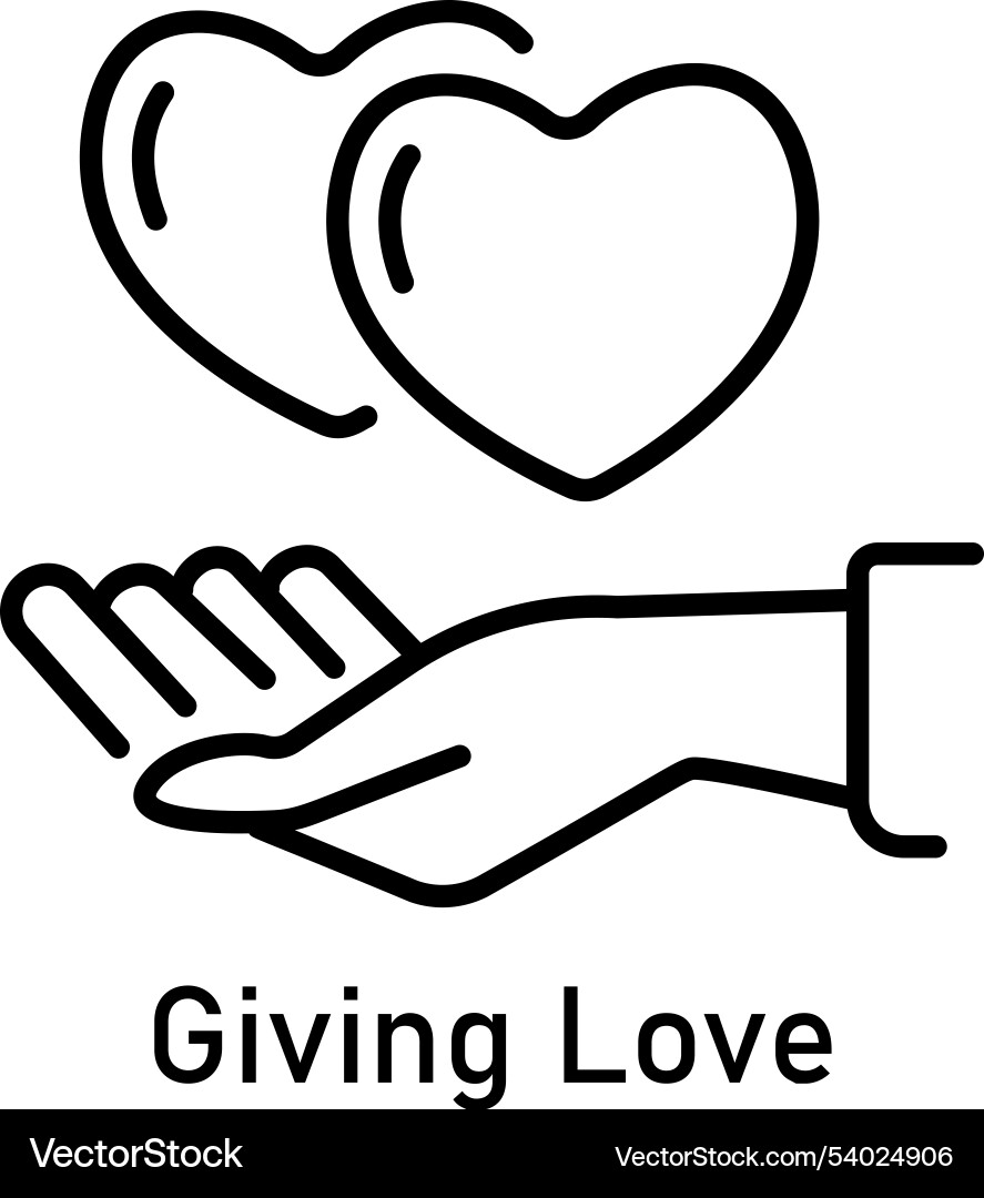 Giving love Royalty Free Vector Image - VectorStock