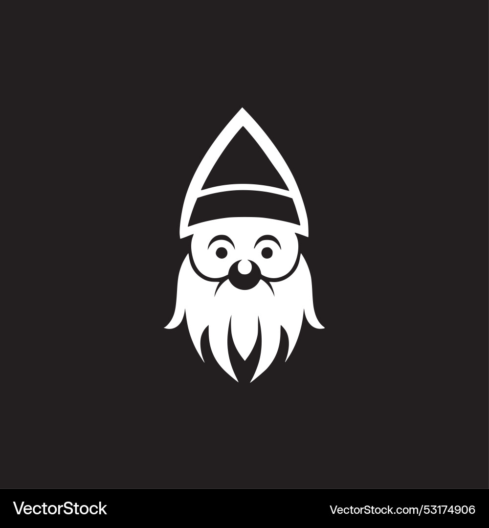 Gnome - black and white Royalty Free Vector Image
