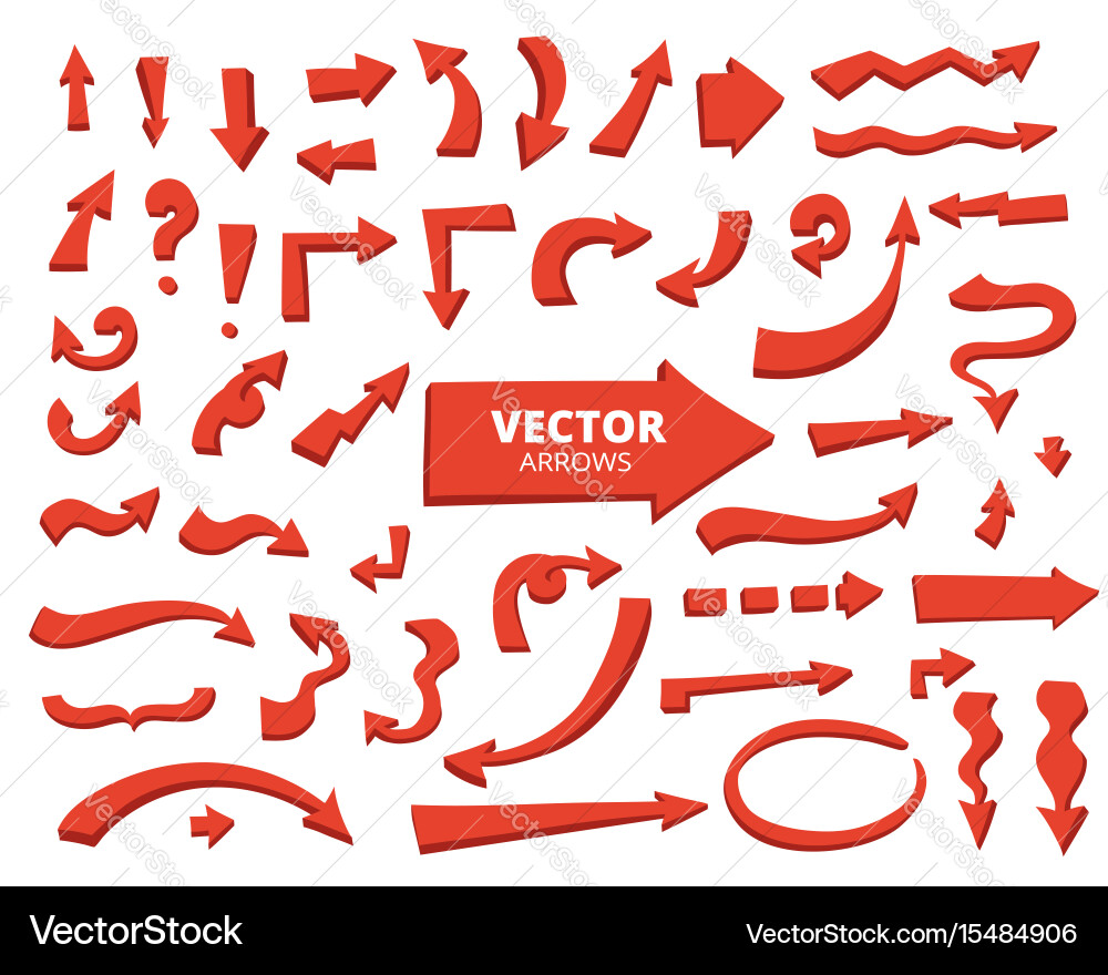 Hand Drawn Cartoon Arrows Set – Royalty-Free Vector | VectorStock