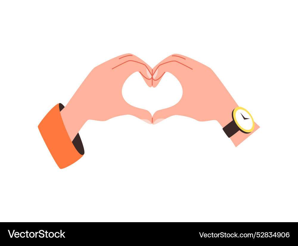 Hands making heart shape gesture couple Royalty Free Vector