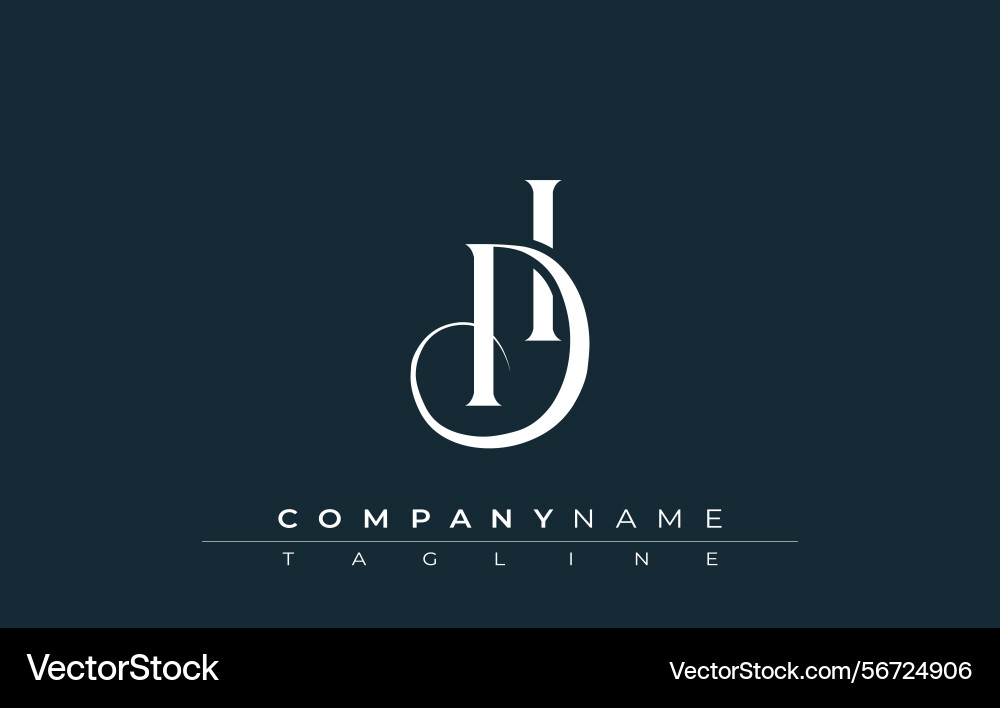 Initial di logo design Royalty Free Vector Image
