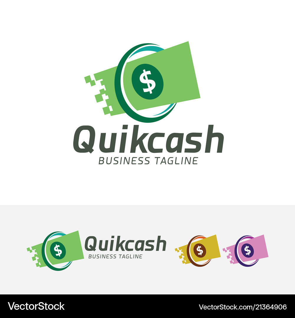 Quick cash logo Royalty Free Vector Image - VectorStock