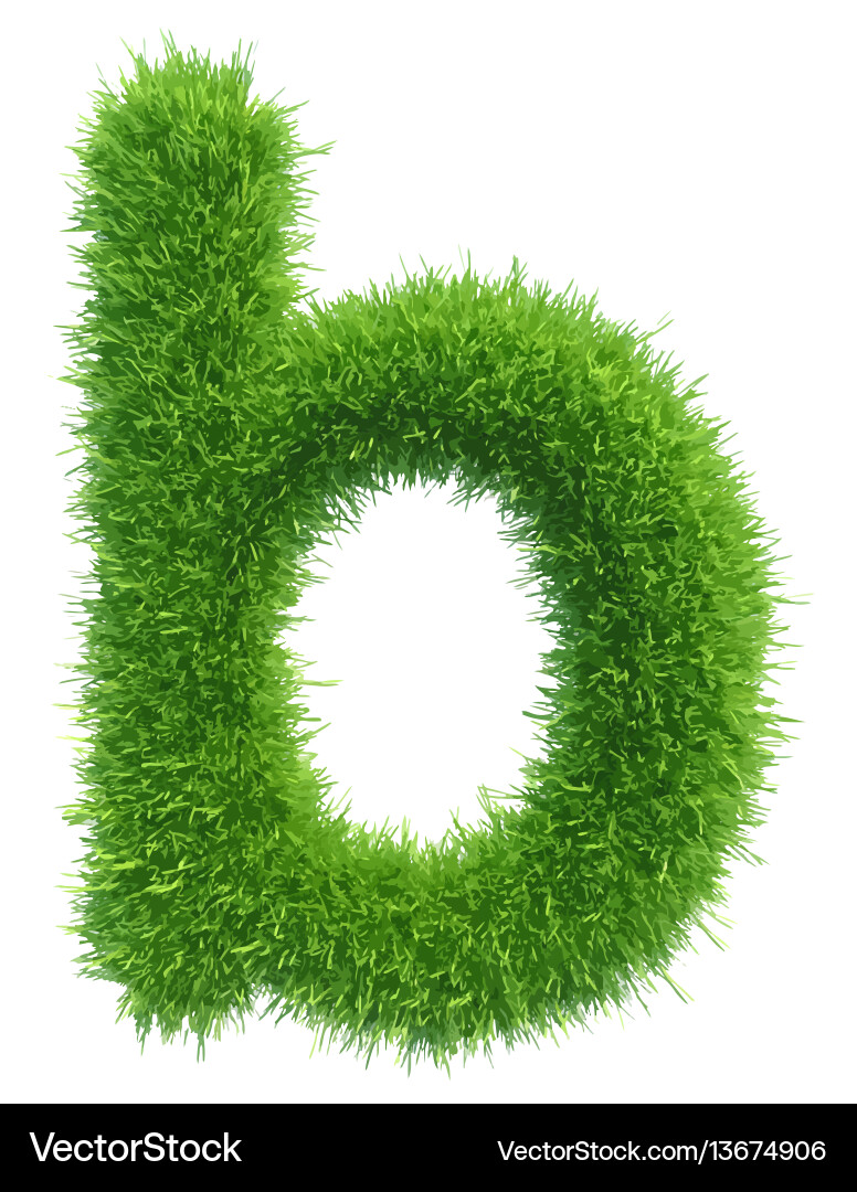Small grass letter b on white background Vector Image