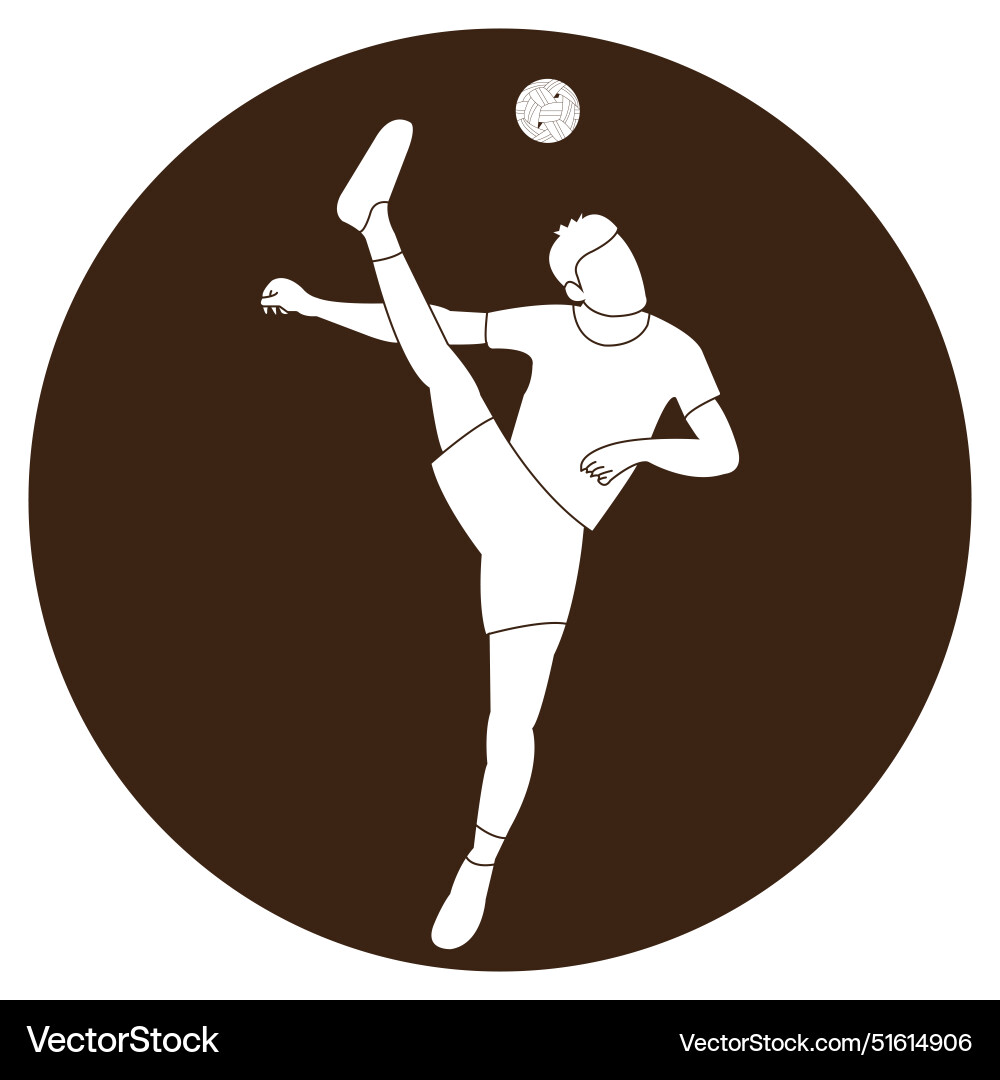 Takraw player logo design Royalty Free Vector Image