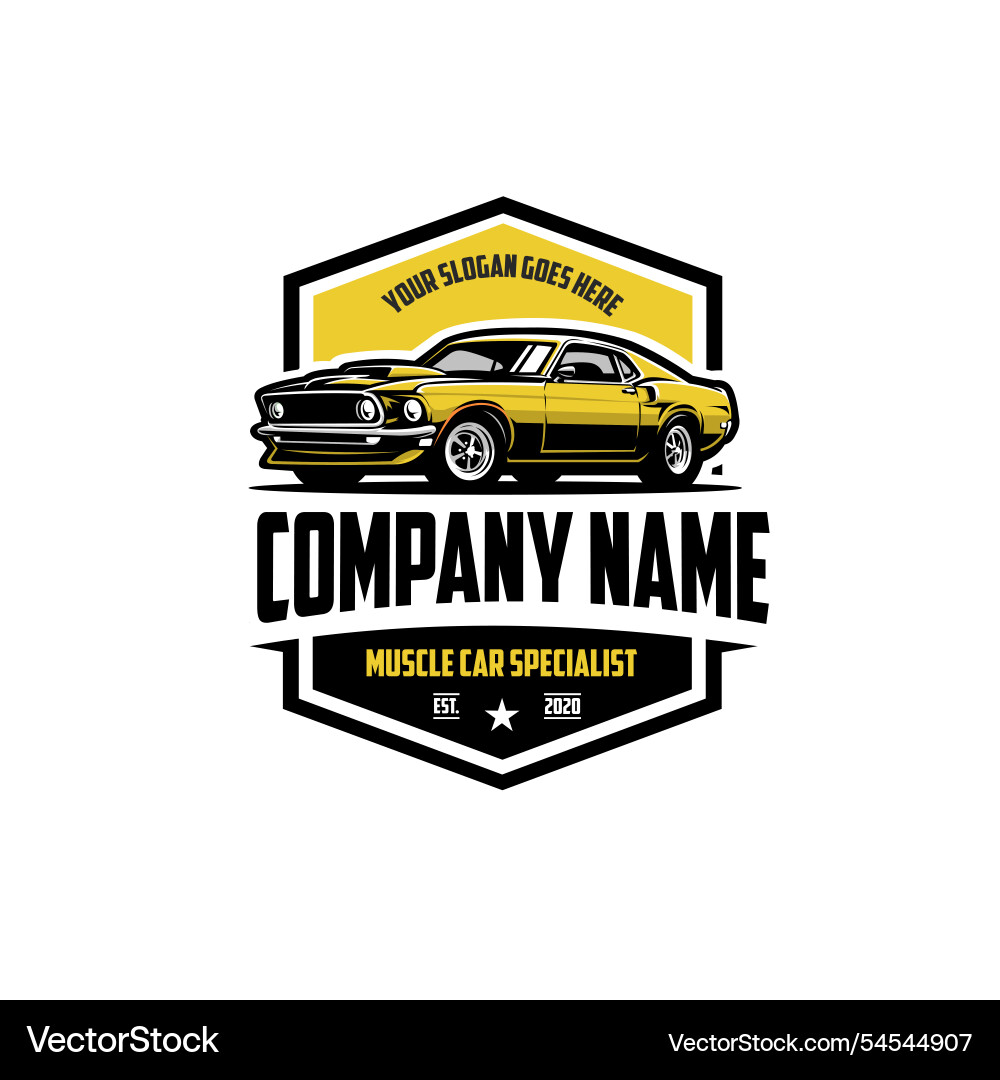 American muscle car logo Royalty Free Vector Image