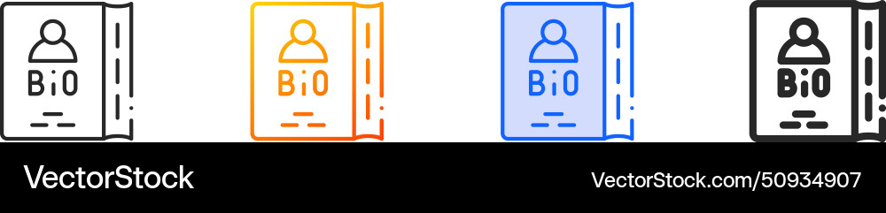 Biography iconthin linear gradient blue stroke Vector Image