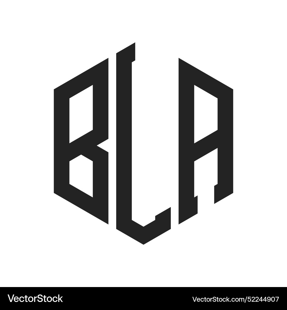 Bla logo design initial letter monogram Royalty Free Vector
