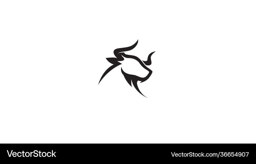 Creative bull head logo design Royalty Free Vector Image