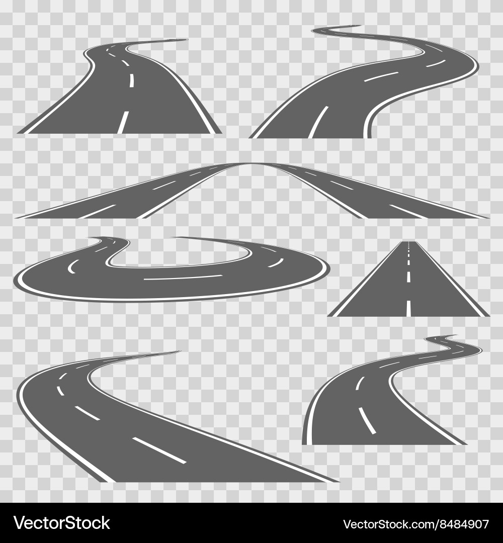 Curved Highway Roadway Royalty Free Vector Image