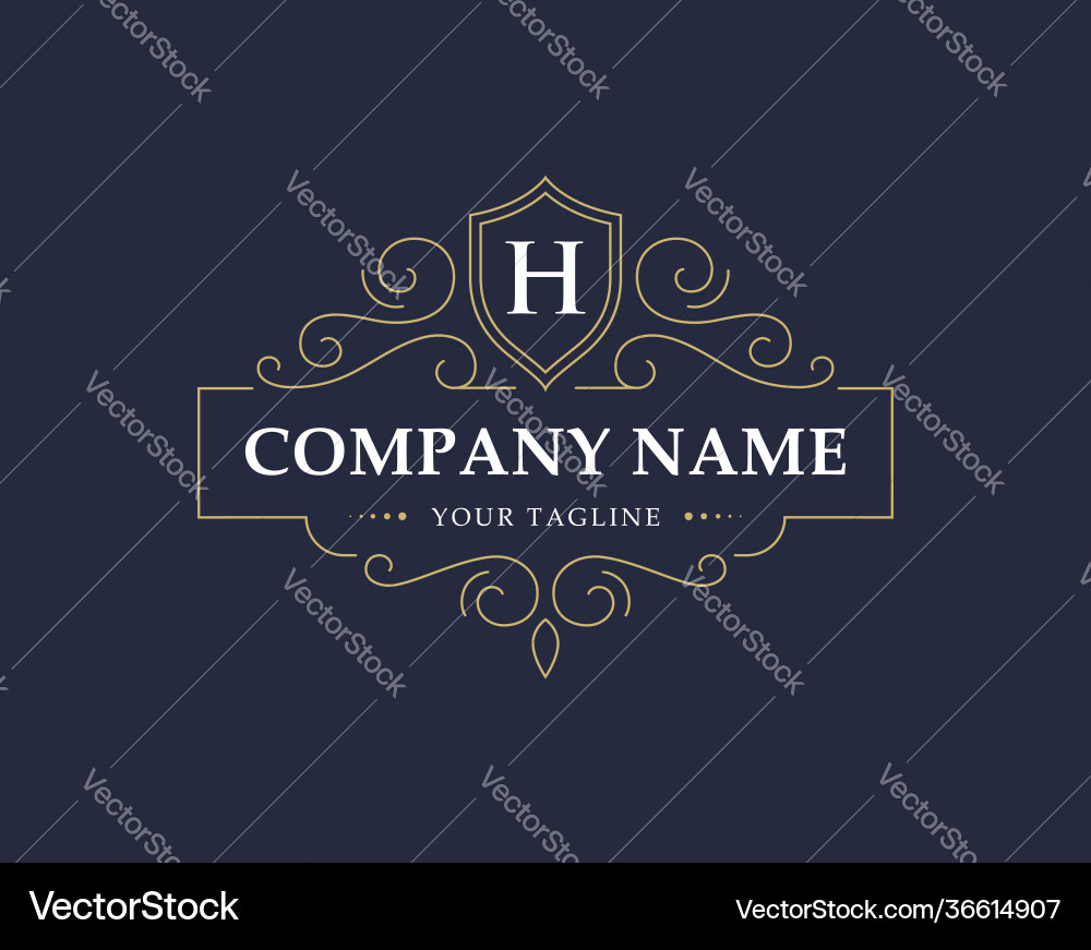 Elegant Vintage Monogram Logo Royalty Free Vector Image