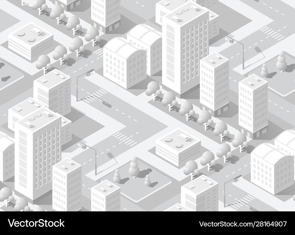 Isometric Urban Cityscape Royalty Free Vector Image