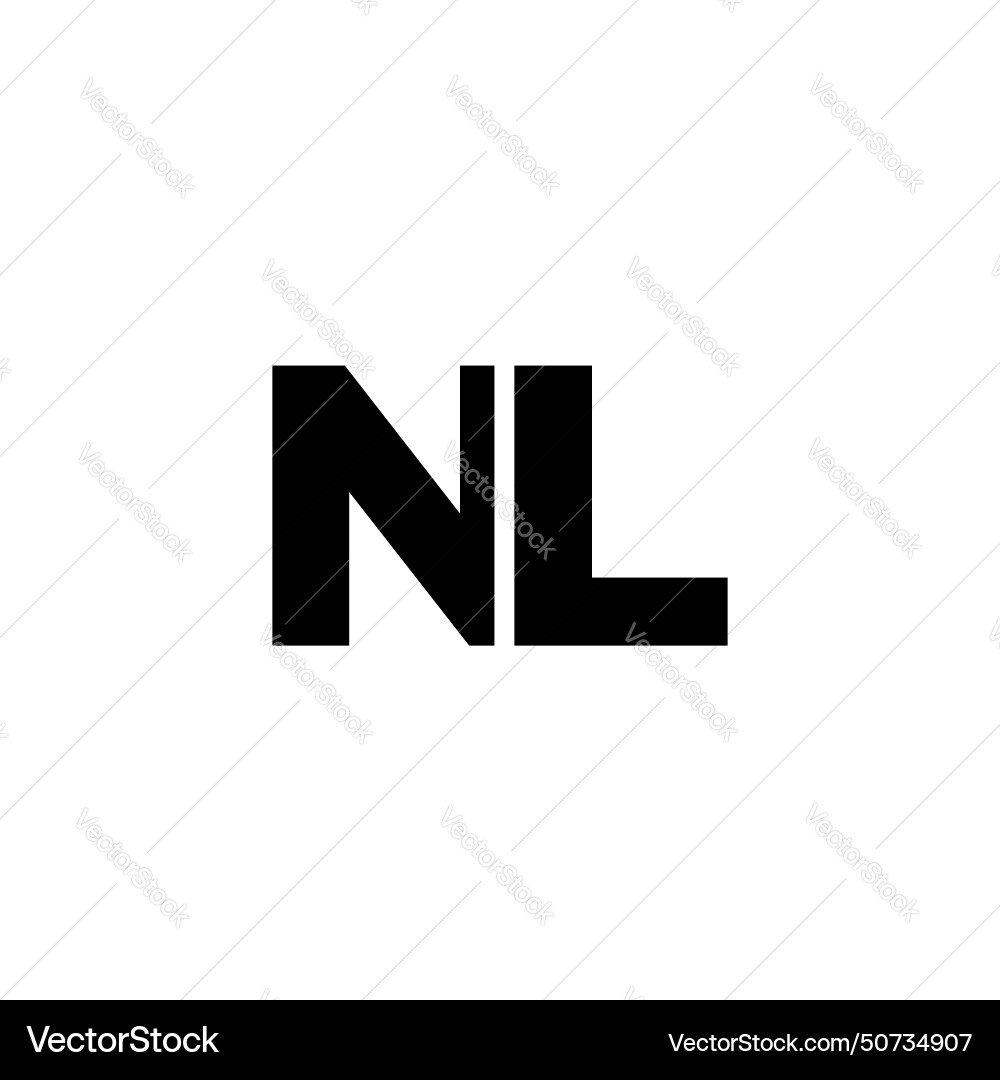 Letter n and l nl logo design template minimal Vector Image