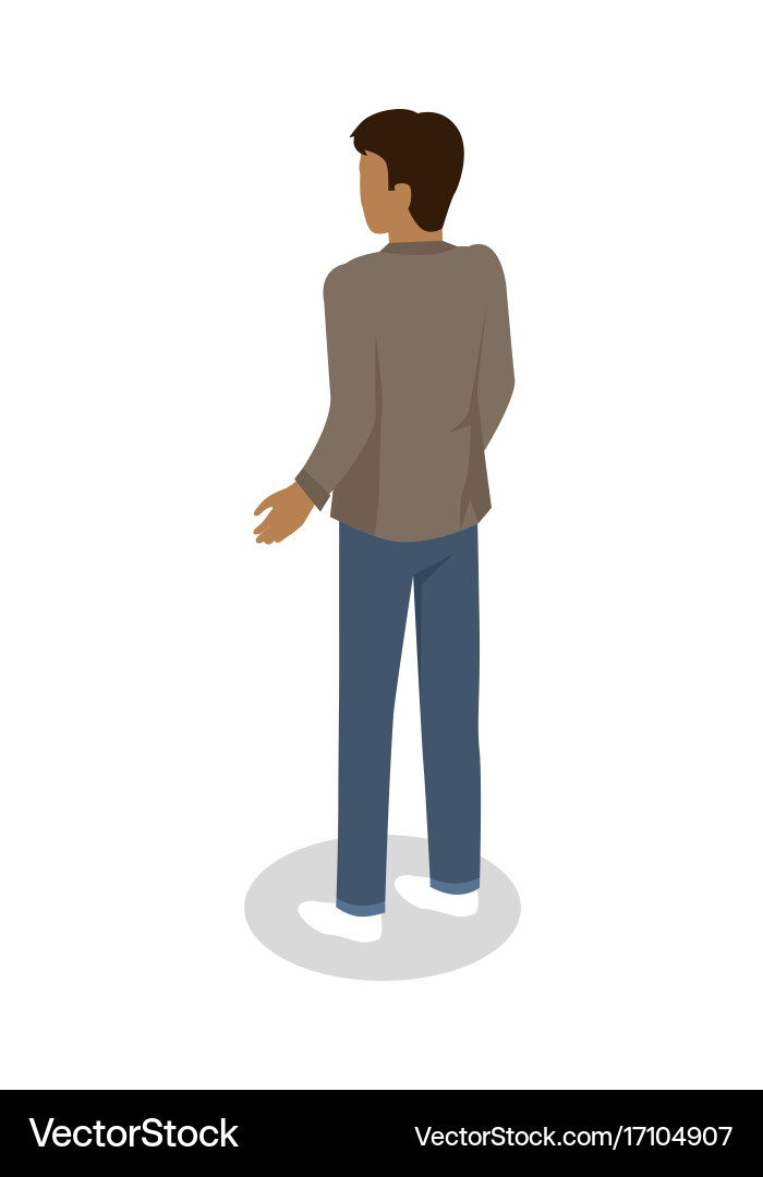 Man standing backwards isometric icon Royalty Free Vector