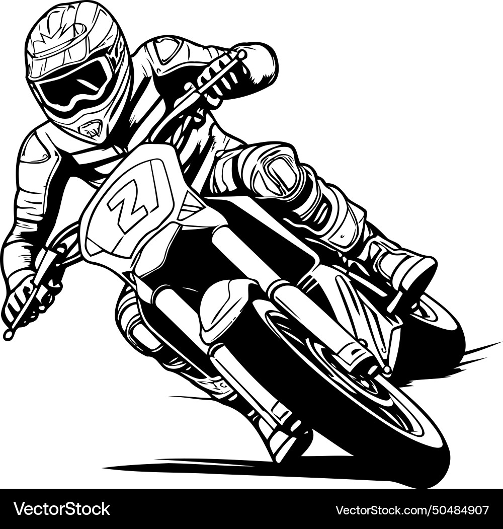 Racing motorcyclist on a race Royalty Free Vector Image