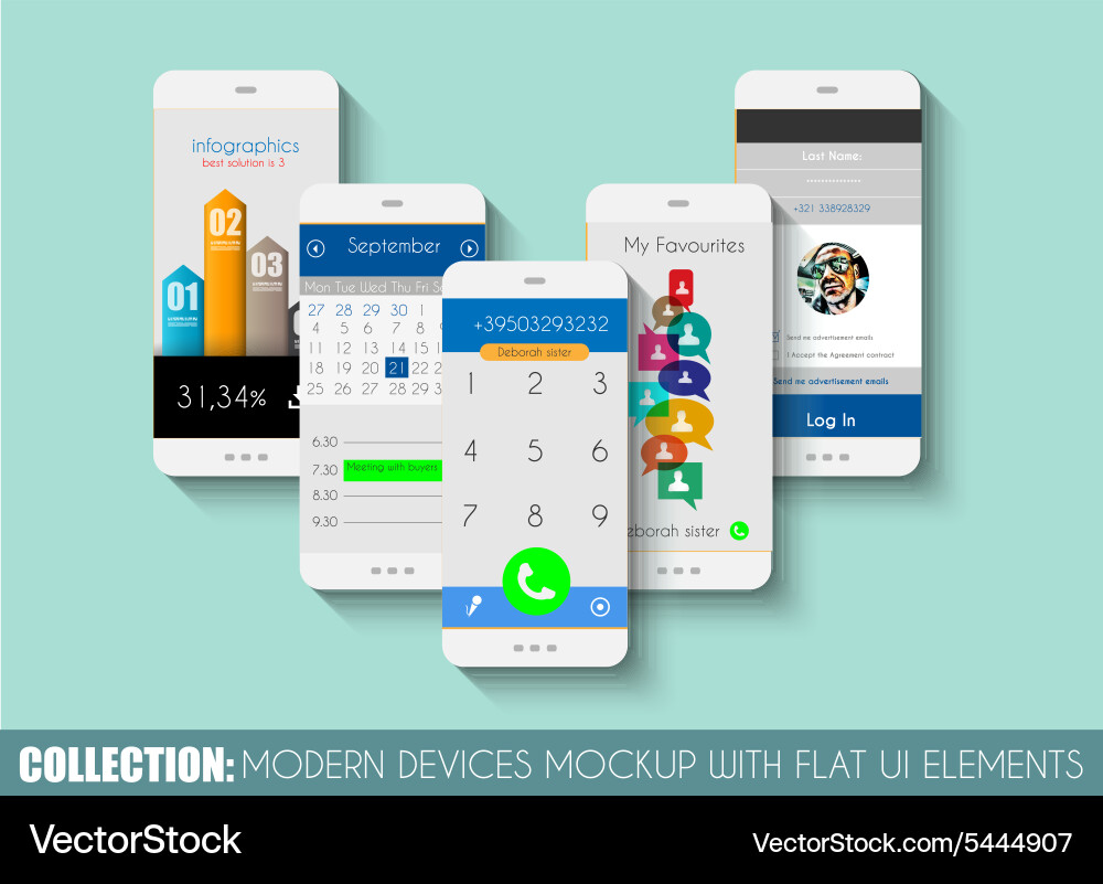 Set of touch screens mockup web templates brochure