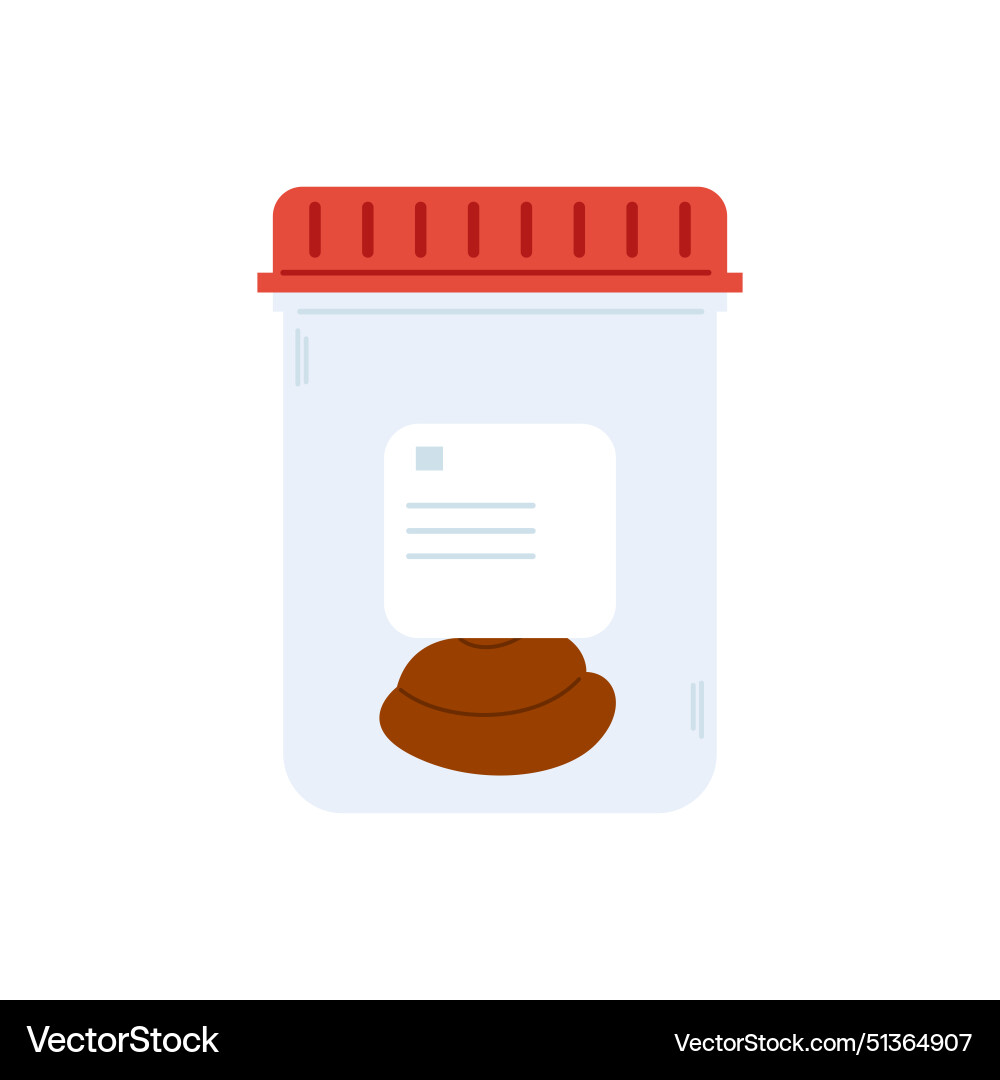 Stool analysis poop test plastic container Vector Image