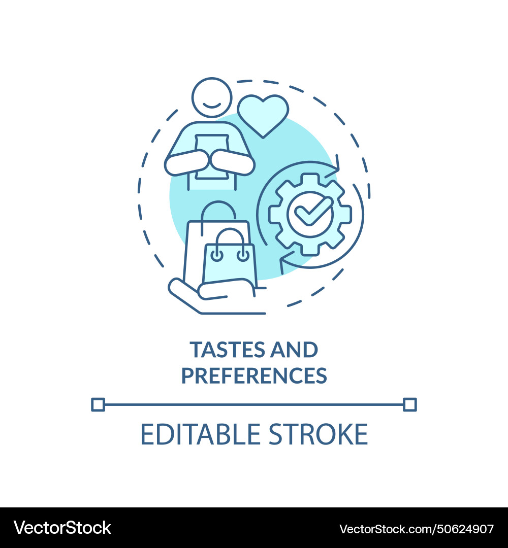 Tastes and preferences soft blue concept icon Vector Image