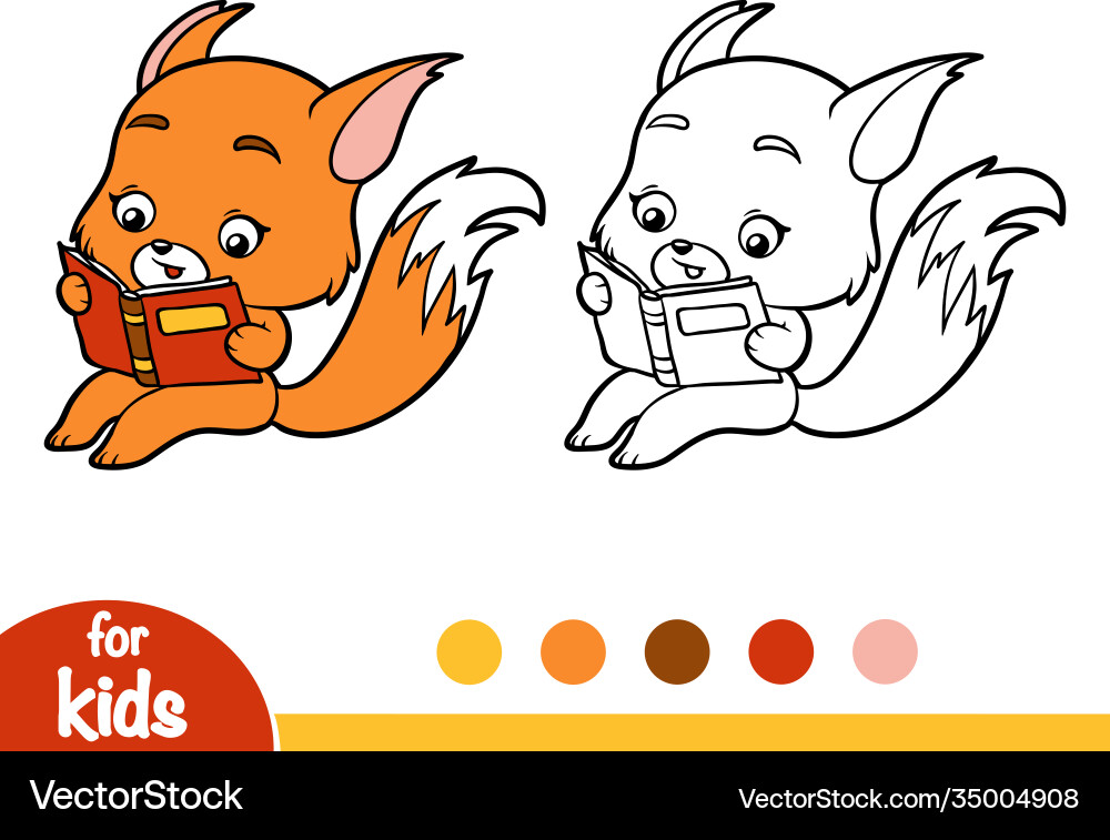 Coloring book fox Royalty Free Vector Image - VectorStock