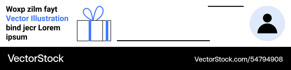 Gift box with person icon and placeholder text Vector Image