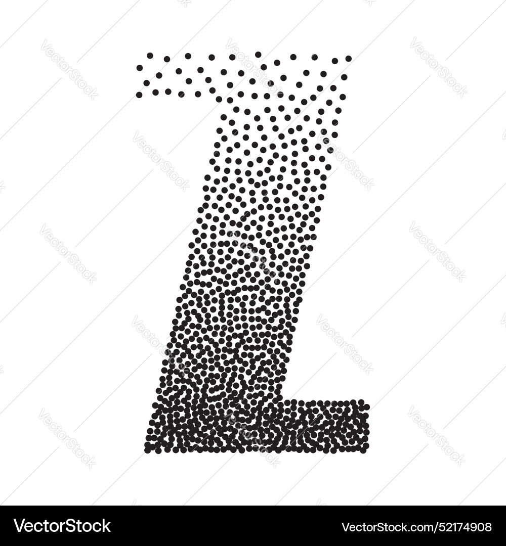 Halftone gradient grain letter z stipple Vector Image