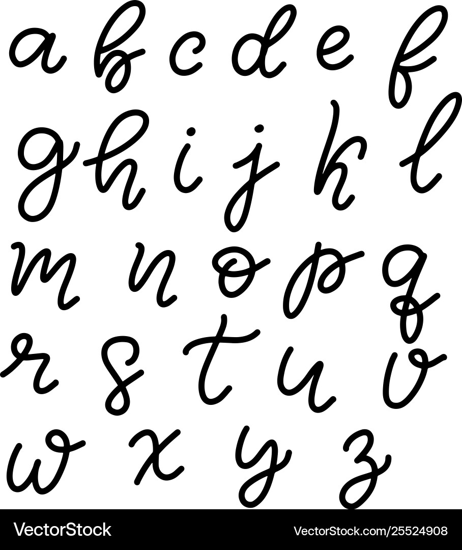 Hand drawn lettering font alphabet Royalty Free Vector Image