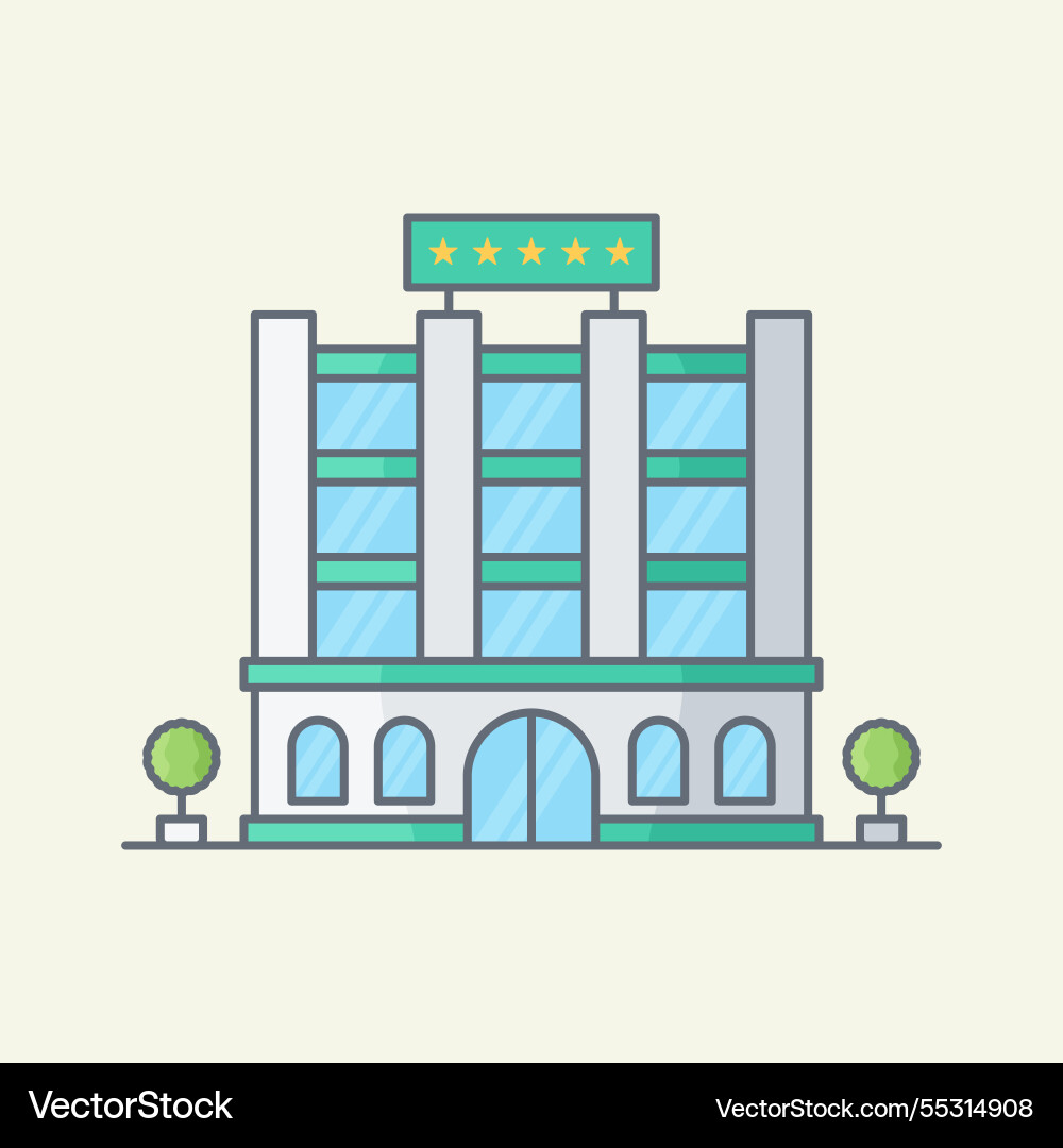 Hotel building Royalty Free Vector Image - VectorStock